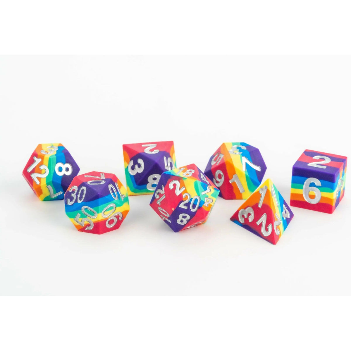 MDG Silicone Rubber Dice Set - Rainbow – Vault Games