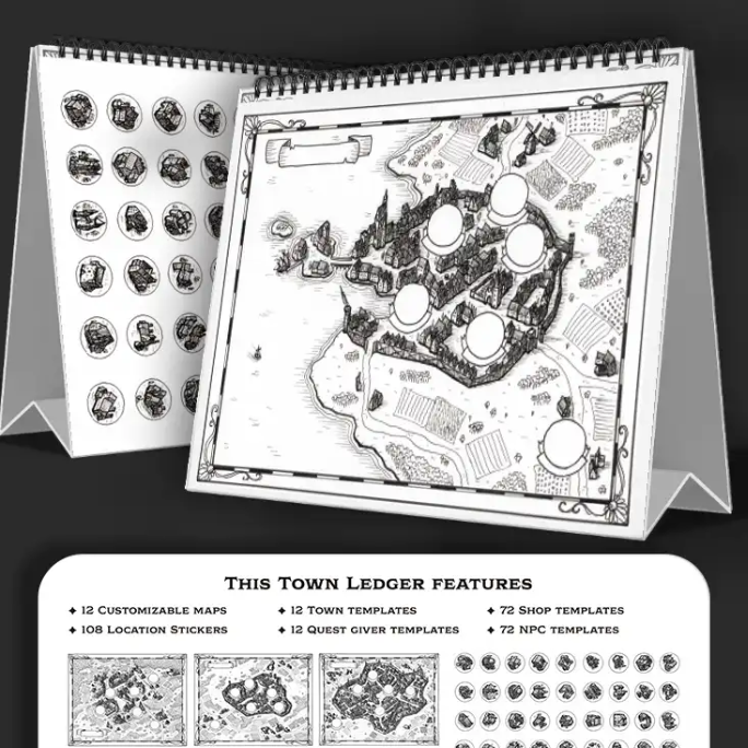 Towns & Villages Town Ledgers Notebook - Worlds at a Glance – Vault Games