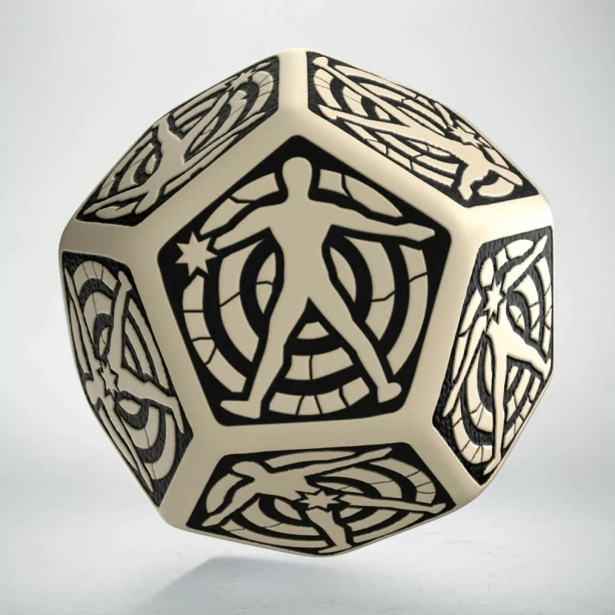 Q-Workshop D12 Hit Location - Beige & Black Die – Vault Games