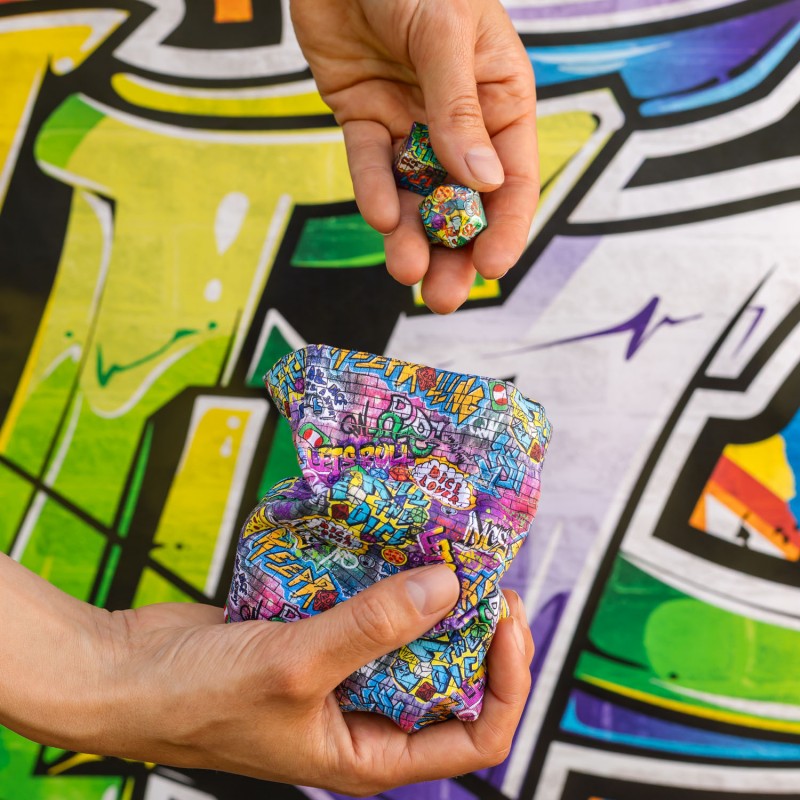Graffiti Dice Pouch: Full Art - Q Workshop – Vault Games